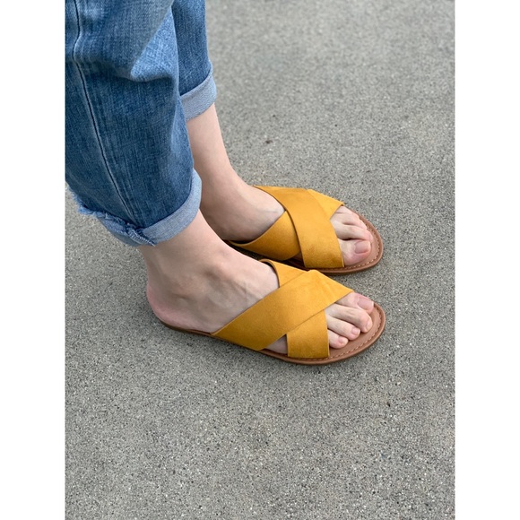 TOP Moda | Shoes | New Style Cross Sandal Mustard Yellow Sandal | Poshmark